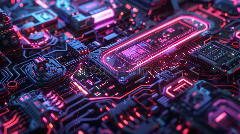 Futuristic Seamless Texture with Vibrant Cybernetic Design for Modeling ...