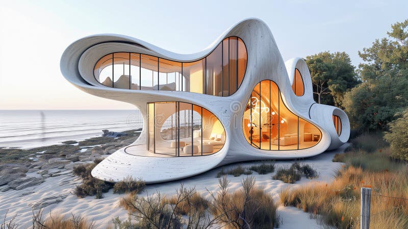 Futuristic Seaside Architecture Marvel Stock Illustration ...