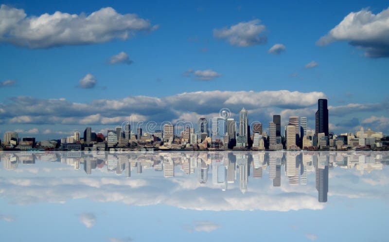 Futuristic Seattle Washington Skyline Abstract Stock Photo - Image of ...