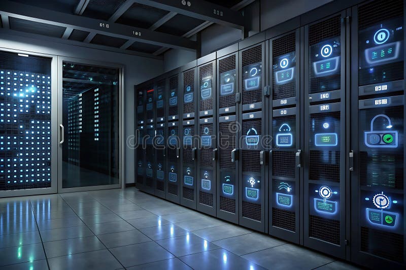 A Secure Server Room with Multiple Layers of Protection Stock ...