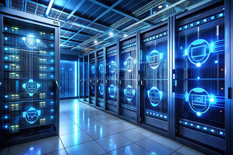 A Secure Server Room with Multiple Layers of Protection Stock ...