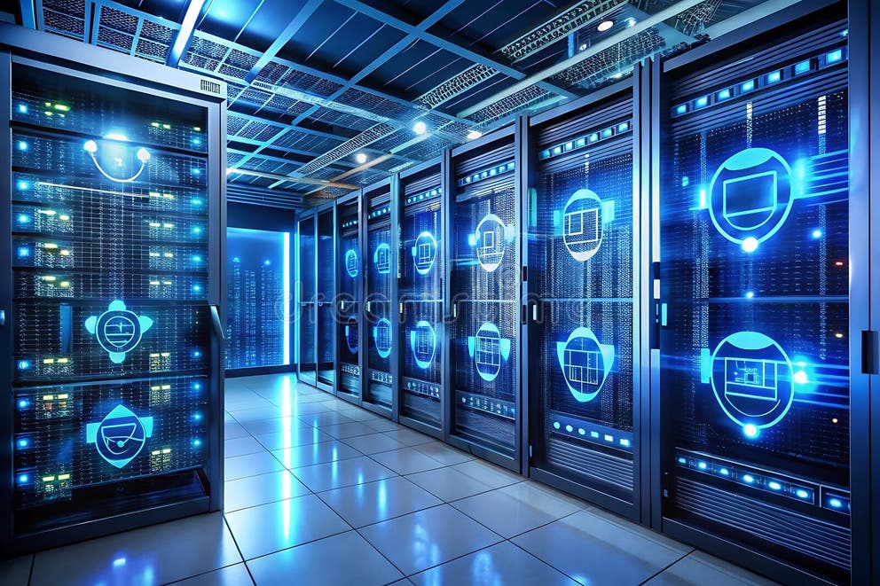 A Secure Server Room with Multiple Layers of Protection Stock ...