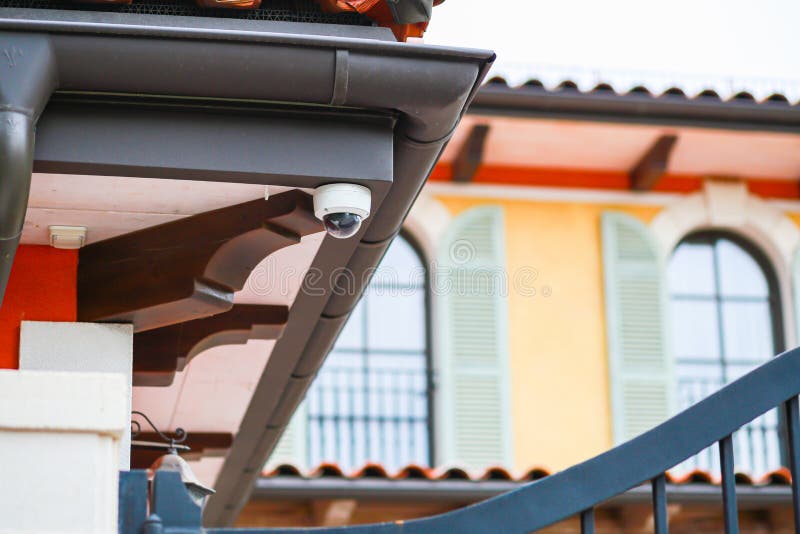 Futuristic Security Cameras Scan the Street in 4K. Stock Photo - Image ...