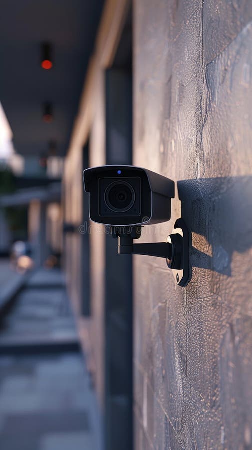 Futuristic Security Cameras Scanning the Street in 4K Stock Image ...
