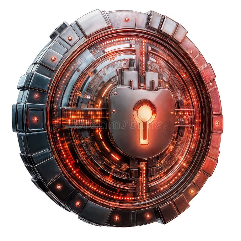 Futuristic Security Device Featuring Intricate Technology and Glowing ...