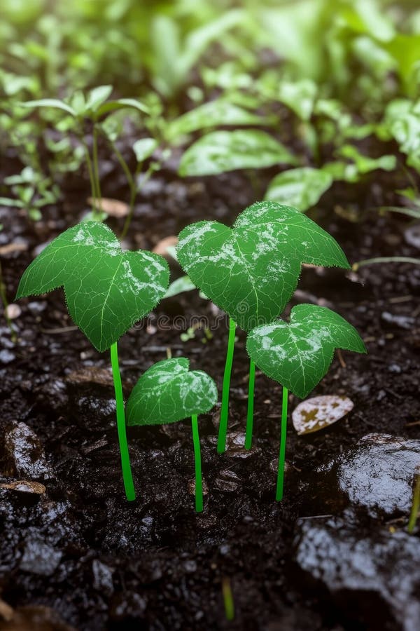 Futuristic Seedlings, Polygonal Style Growth, Representing Green ...