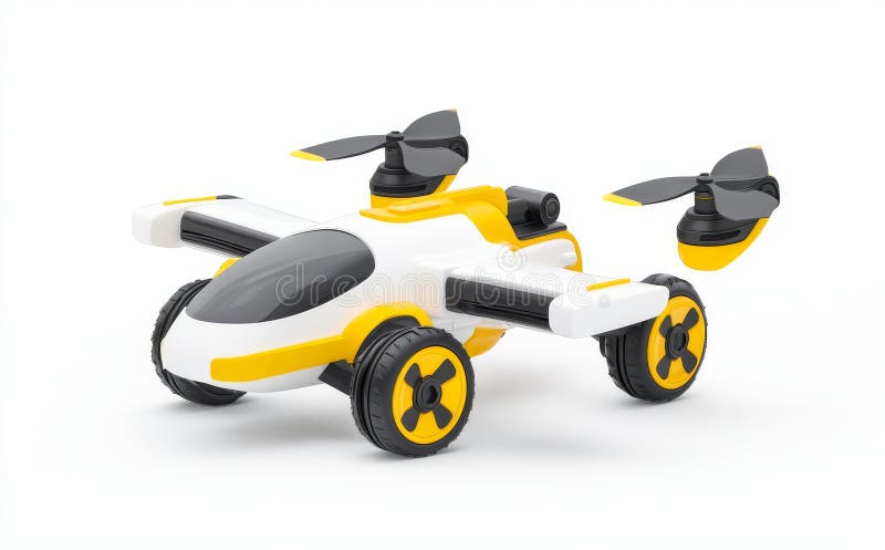 A Futuristic Self-driving Car, Depicted in Isolation on a White ...