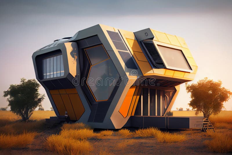 Futuristic Self-sufficient House with.generative Ai Stock Illustration ...