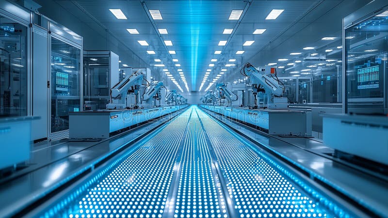 Futuristic Semiconductor Manufacturing Facility Stock Illustration ...