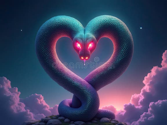 Futuristic Serpentine Form Coils into a Triangular Heart Shape Stock ...