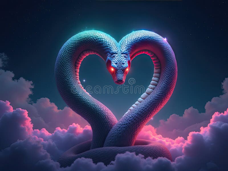 Futuristic Serpentine Form Coils into a Triangular Heart Shape Stock ...