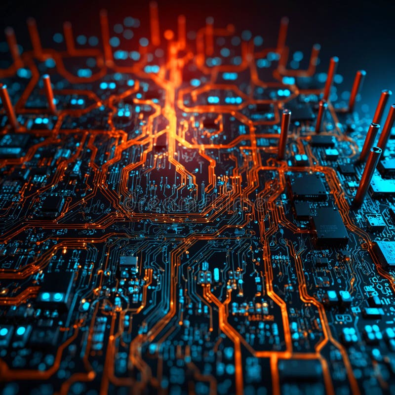Futuristic Server Abstract Background Circuit Board Futuristic Server ...