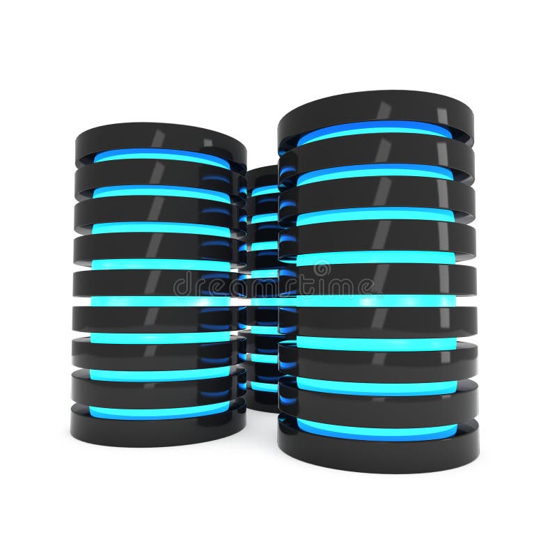 Futuristic Server Hard Disk Database Battery Cell Stock Illustrations ...