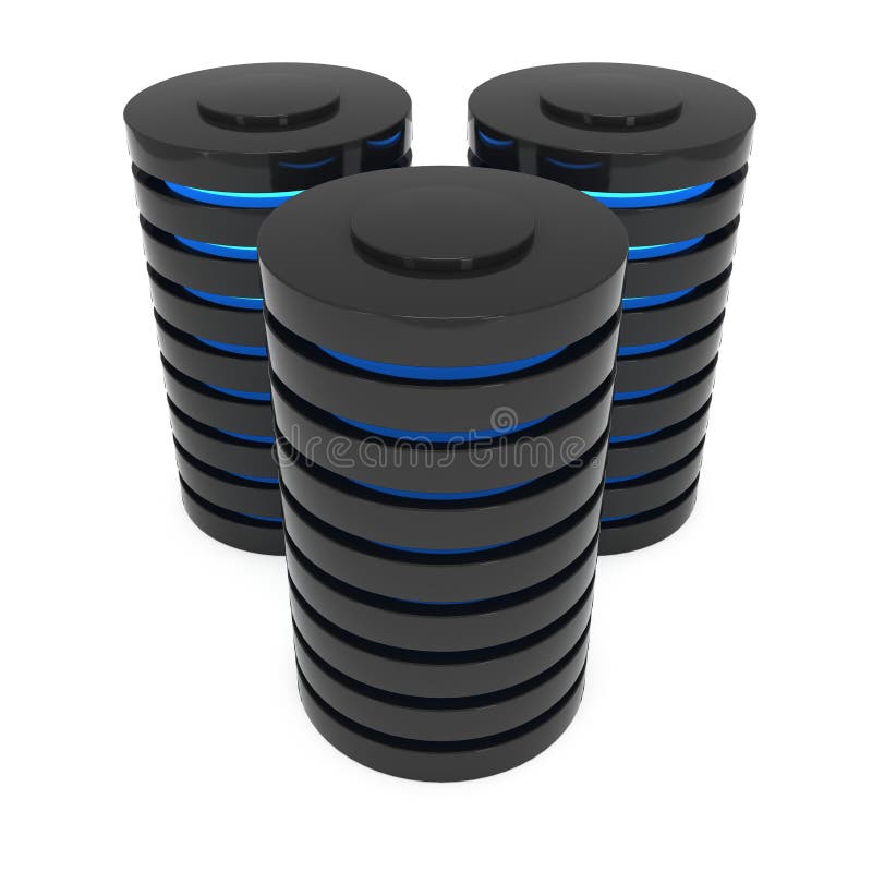 Futuristic Server Hard Disk Database Battery Cell Stock Illustrations ...