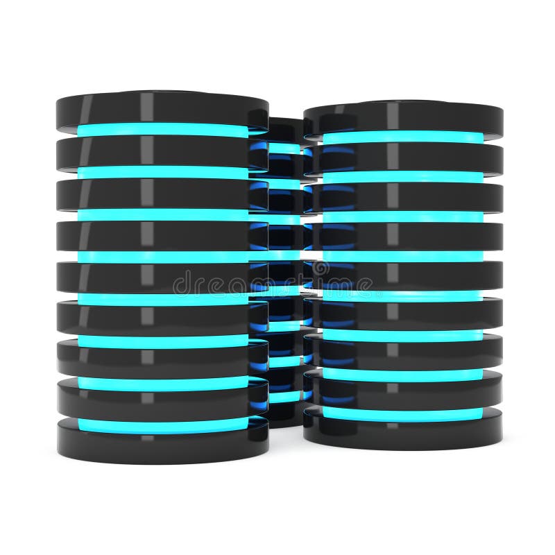 Futuristic Server Hard Disk Database Battery Cell Stock Illustrations ...