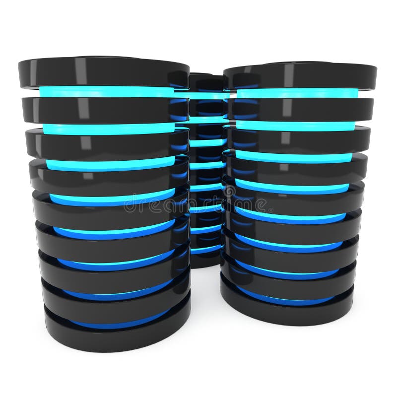 Futuristic Server Hard Disk Database Battery Cell Stock Illustrations ...