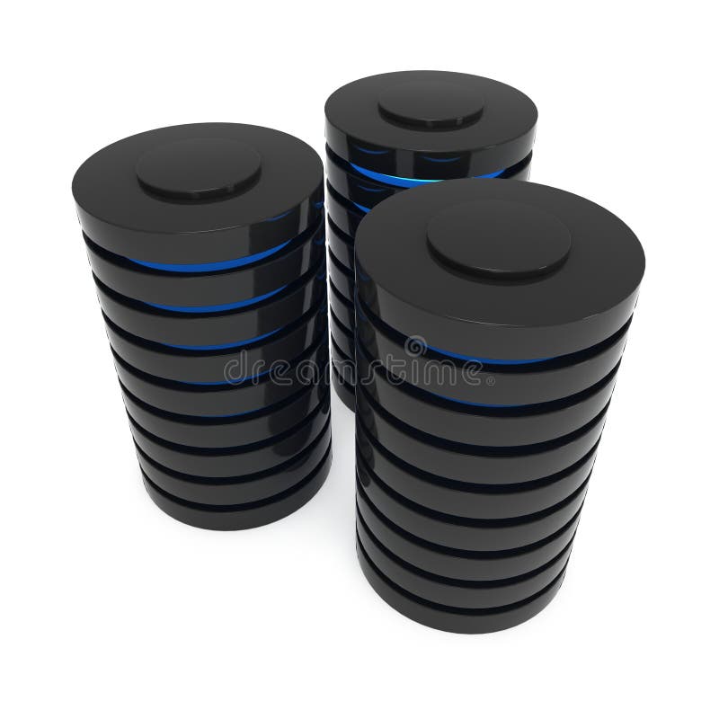Futuristic Server Hard Disk Database Battery Cell Stock Illustrations ...