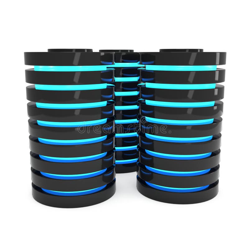 Futuristic Server Hard Disk Database Battery Cell Stock Illustrations ...