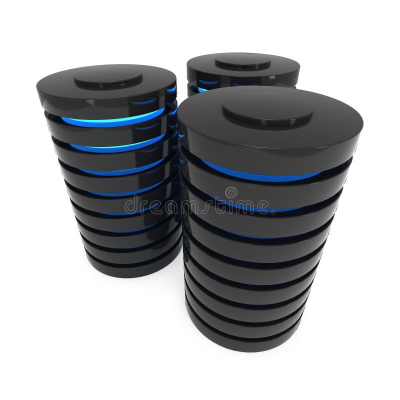Futuristic Server Hard Disk Database Battery Cell Stock Illustrations ...