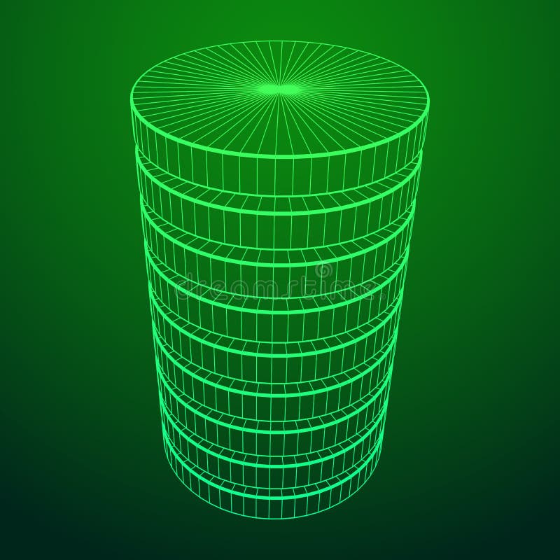 Futuristic Server Hard Disk Database Battery Cell Stock Illustrations ...
