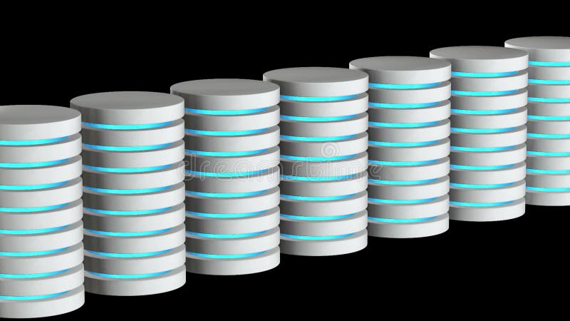 Futuristic Server Hard Disk and Database or Battery Cell. Stock Footage ...