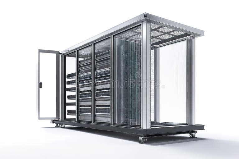 Futuristic Server Rack: High-Tech Data Center Powerhouse. Sleek Design ...