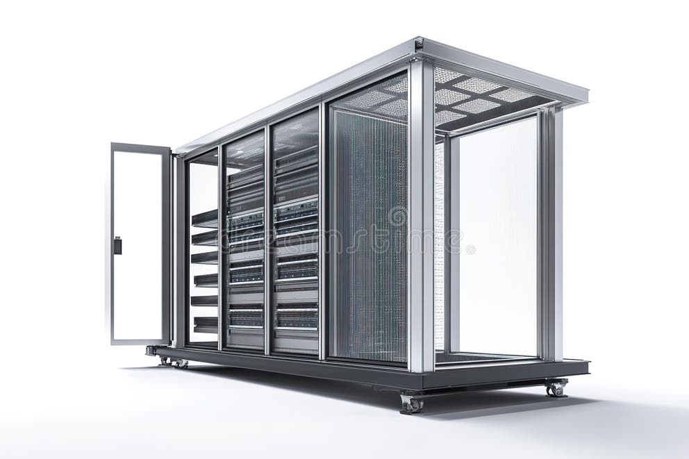 Futuristic Server Rack: High-Tech Data Center Powerhouse. Sleek Design ...