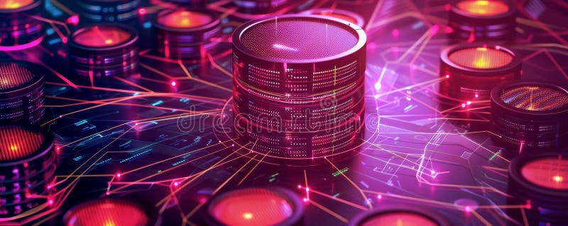 Futuristic Server Racks with Glowing Lights in a Data Center Concept ...