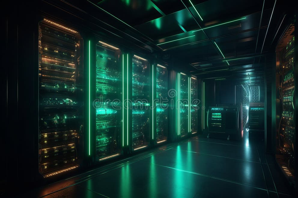 Exploring the Future: Futuristic High Tech Server Racks, Generative AI ...