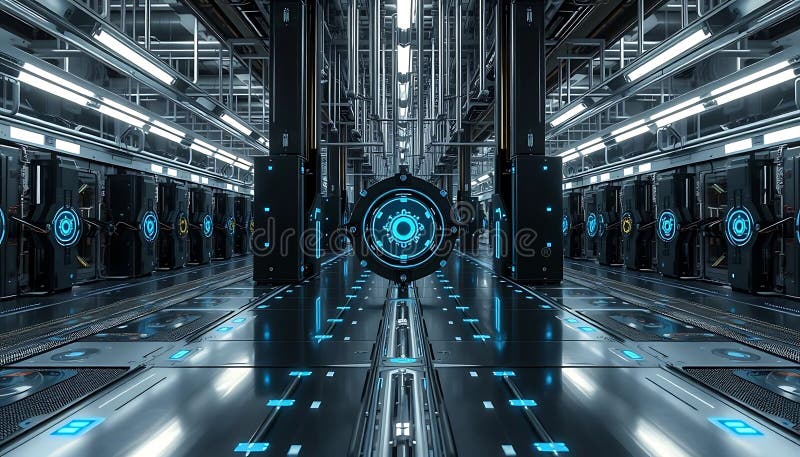 Futuristic Server Room: Advanced Technology and Data Center Innovation ...