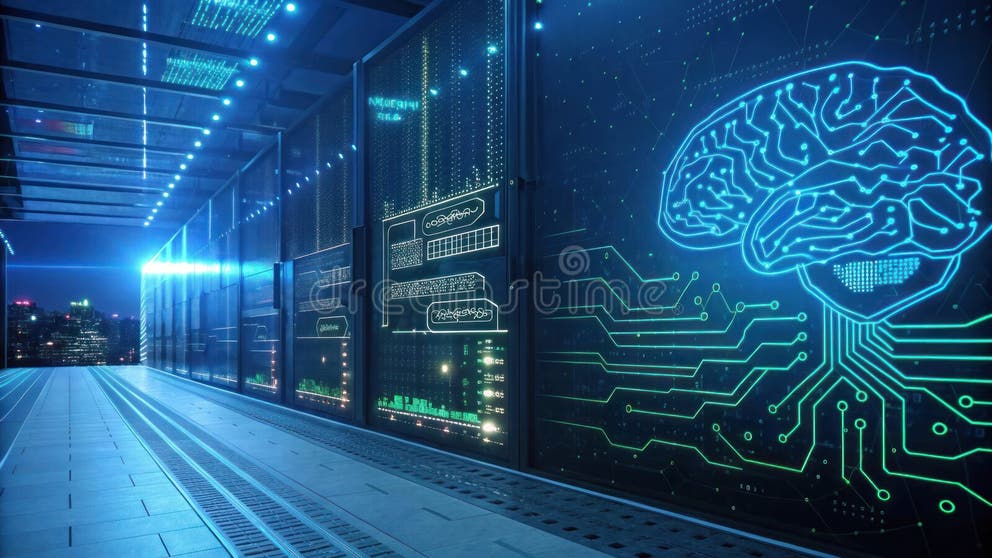 Ai Neural Network Server Room Interior Stock Illustrations – 156 Ai ...