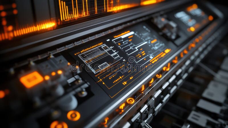 Futuristic Server Room Control Panel Showing Real Time Data Analysis ... Futuristic Server Room Control Panel Showing Real Time Data Analysis ...