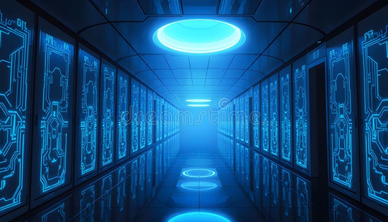 Futuristic Server Room: a Glimpse into the Digital Core Stock ...