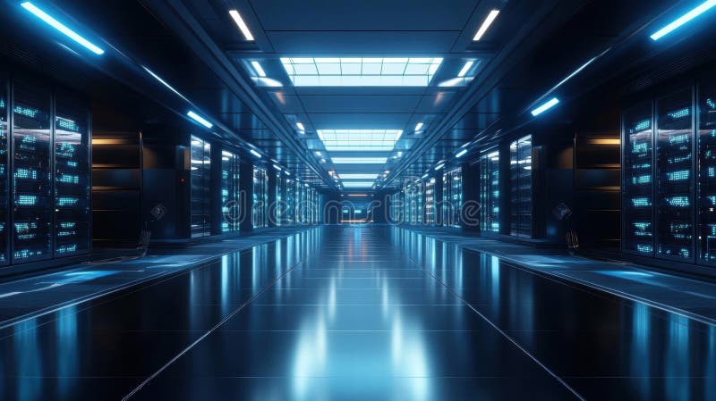 Futuristic Server Room, a Glimpse into the Digital Future Stock Image ...