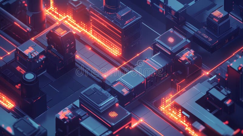 Server Room Network Connections Data Center Digital Lines Futuristic ...