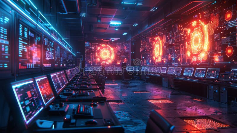 Futuristic Server Room with Glowing Screens Stock Photo - Image of ... Futuristic Server Room with Glowing Screens Stock Photo - Image of ...