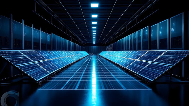 Solar-Powered Data Center stock photo. Image of energy - 385570100