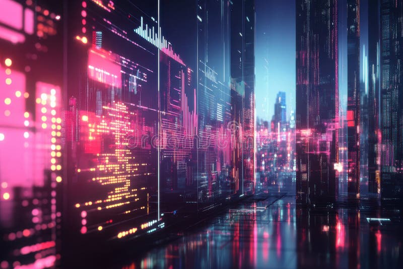 Futuristic Server Room Visualizing Big Data with Augmented Reality in ...