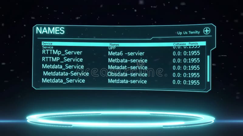Futuristic Server Status Displaying Metadata Information Stock Footage ...