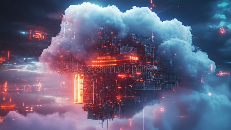 Cloud Computing and Cyber Security in Digital World, Futuristic Server ...