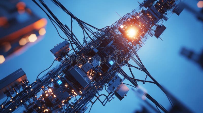 Futuristic Server Structure Transferring Data Cloud Computing System Stock Photos - Free ...