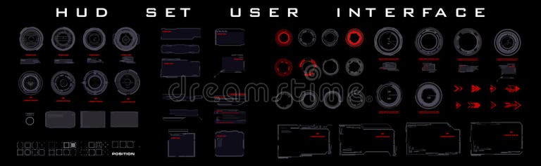 Futuristic Set Elements HUD. Set of Circle Frames and Dialog Boxes for ...