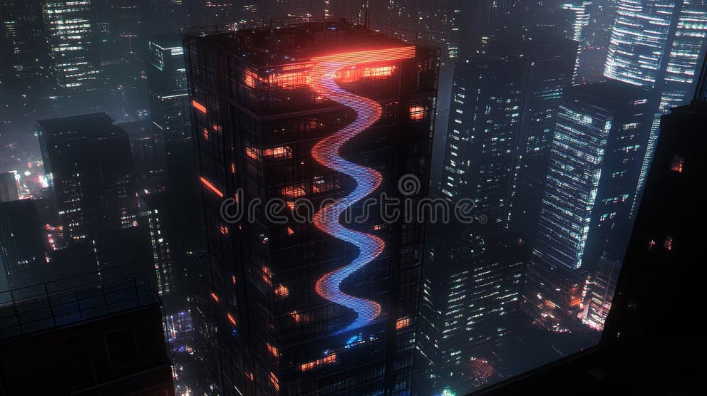 A Futuristic Setting is Defined by a 3D DNA Structure that Forms an ...
