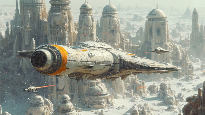 Futuristic Setting on Distant Planet. Stock Illustration - Illustration ...