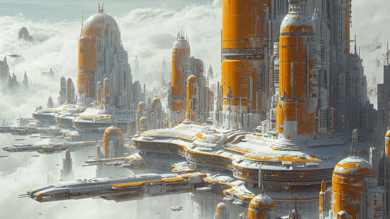 Futuristic Setting on Distant Planet. Stock Illustration - Illustration ...