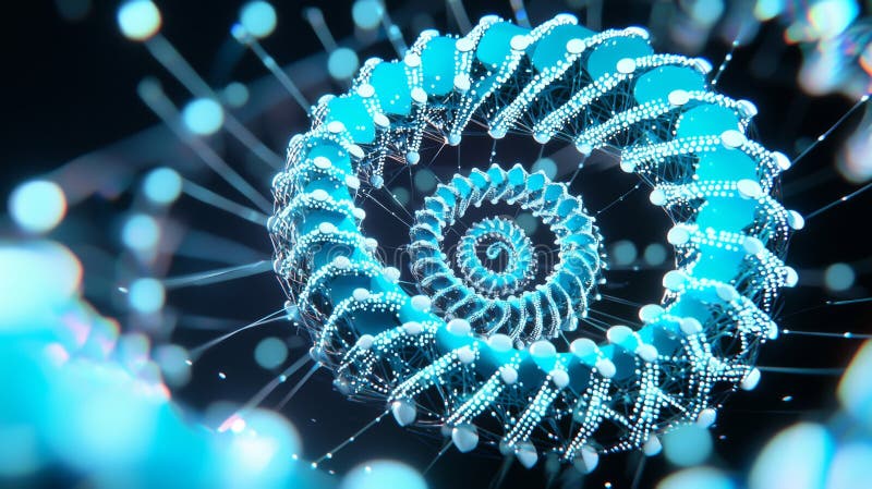 In a Futuristic Setting, a Dynamic Wave Moves through Space. 3D ...