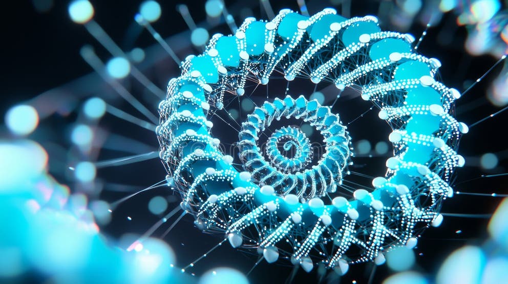 In a Futuristic Setting, a Dynamic Wave Moves through Space. 3D ...