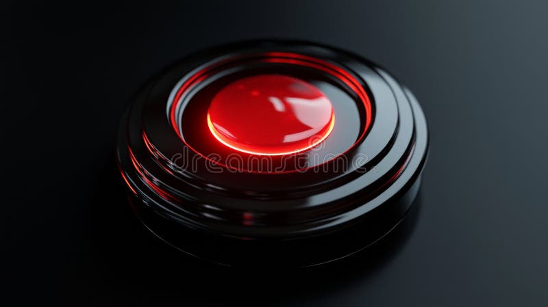 A Futuristic Setting is Illuminated by a Red Alarm Button with a ...