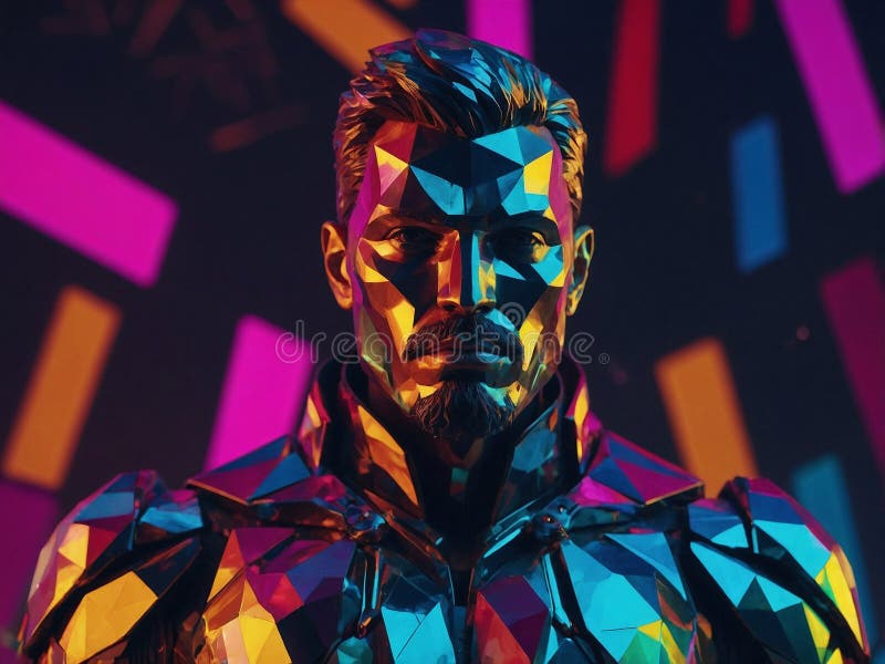 A Metallic Hero Stands Boldly Amidst Vibrant Colors, Showcasing ...