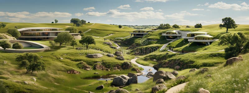 Futuristic Settlement of the Future on the Banks of the River AI ...